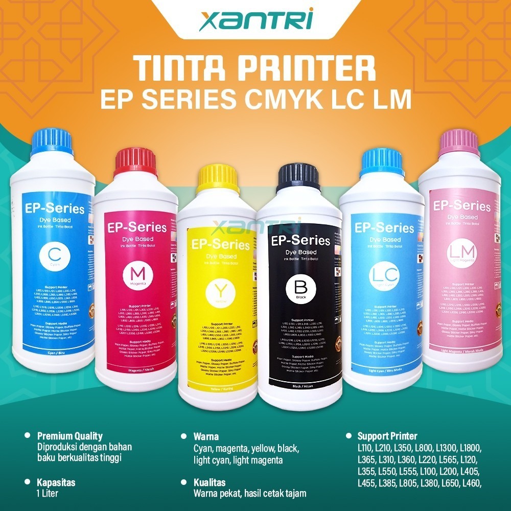 Jual Xantri - Tinta Cyan Magenta Yellow Black Premium 1 Liter Tinta ...