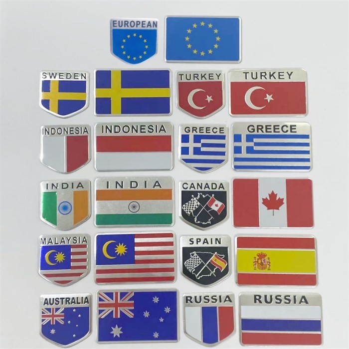 Jual Stiker Emblem Logo Bendera Negara Sticker National Flag Aluminium ...