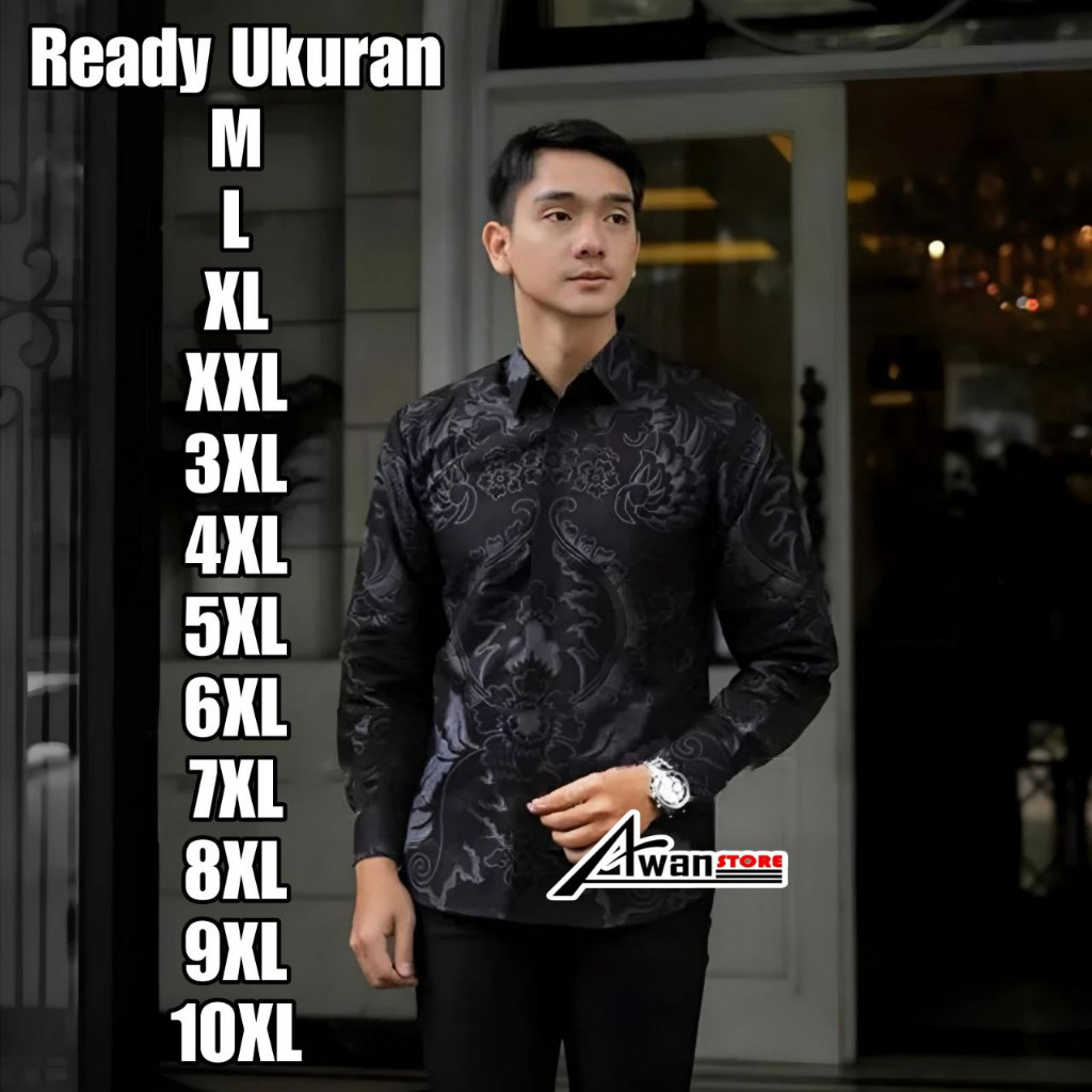 Jual BATIK JUMBO BATIK MAHKOTA ABU BATIK HITAM M L XL XXL 3XL 4XL 5XL 6XL 7XL 8XL 9XL 10XL ...