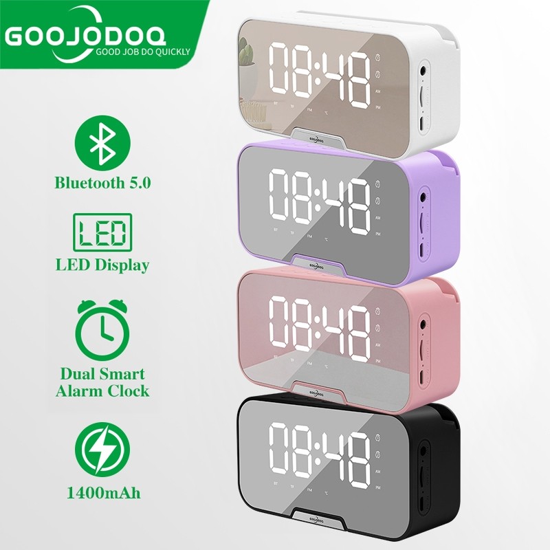 Jual GOOJODOQ Speaker Jam Bluetooth Portable Dan FM Radio Wireless Bass Mini Stereo Original ...