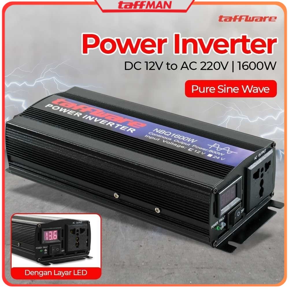 Jual TM - TAFFWARE Power Inverter Mobil Pure Sine Wave DC 12V to AC ...
