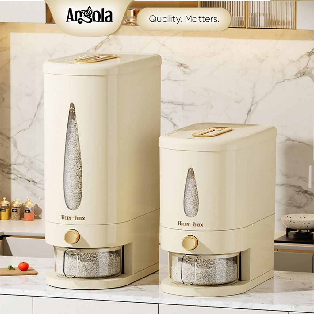 Jual ANGOLA Dispenser Beras Otomatis 5-10KG E06-E07 Tempat Penyimpanan Beras Food Grade Anti ...
