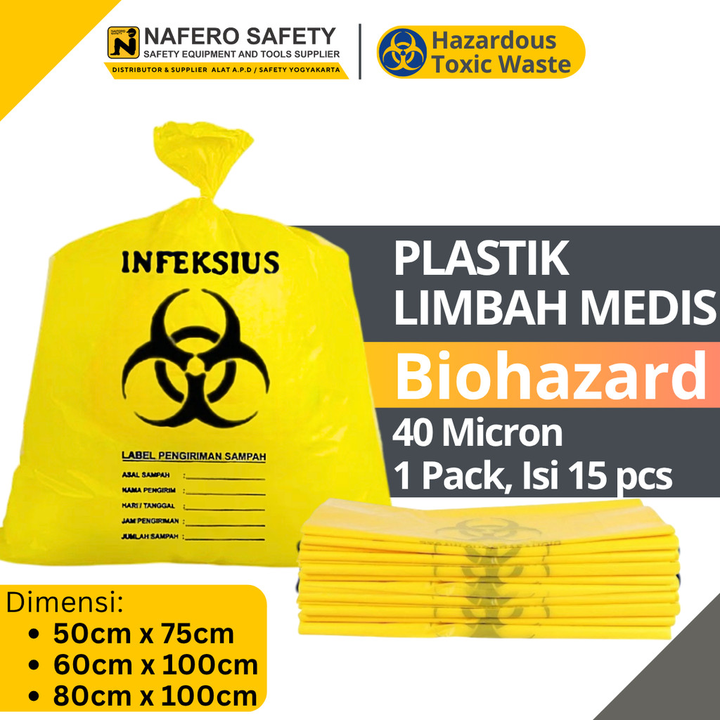 Jual Kantong Plastik Sampah Infeksius Kuning isi 15 pcs Plastik Medis ...