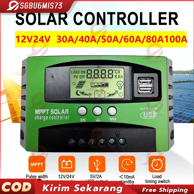 Jual 100A Solar Charge Controller MPPT 2 USB/Solar Charger Controller ...