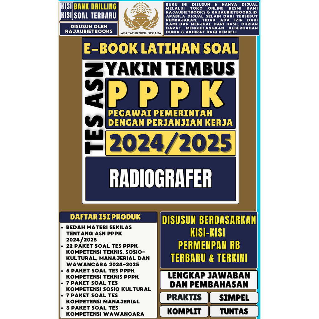 Jual LATIHAN SOAL PPPK RADIOGRAFER TENAGA KESEHATAN TERBARU DAN ...