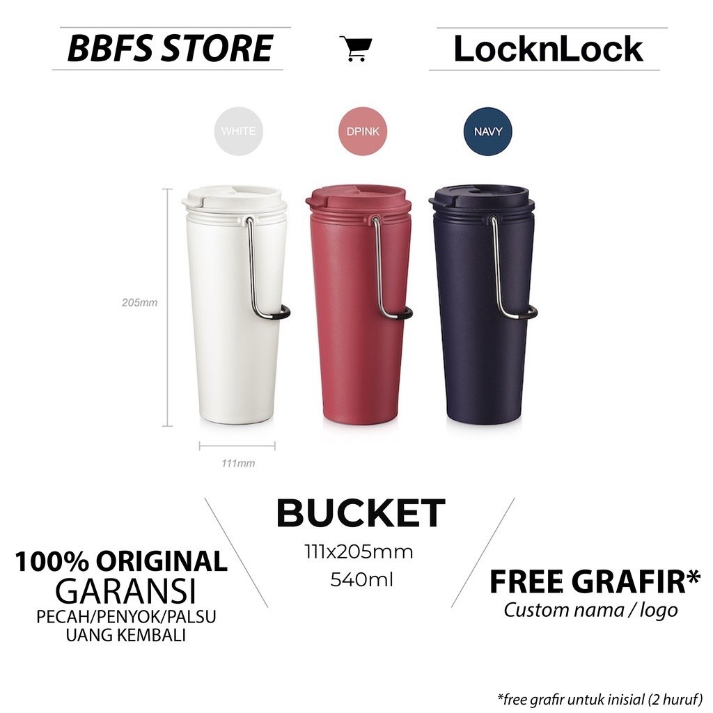 Jual LOCKNLOCK Bucket Tumbler 540ml Botol Minum Termos Lock&Lock LHC4269 LHC4268 | Shopee Indonesia