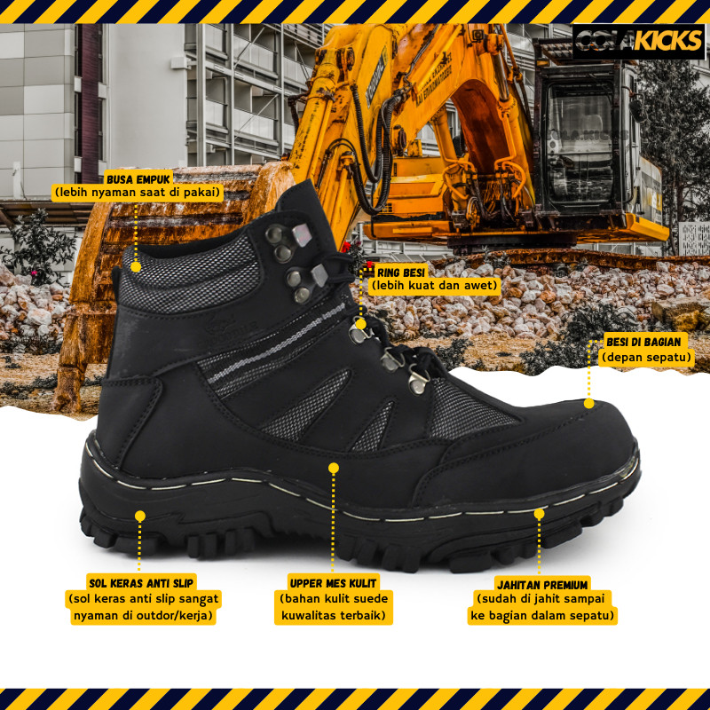 Jual Sepatu Safety Pria Boots Proyek Ujung Besi - Septy Shoes Boot ...