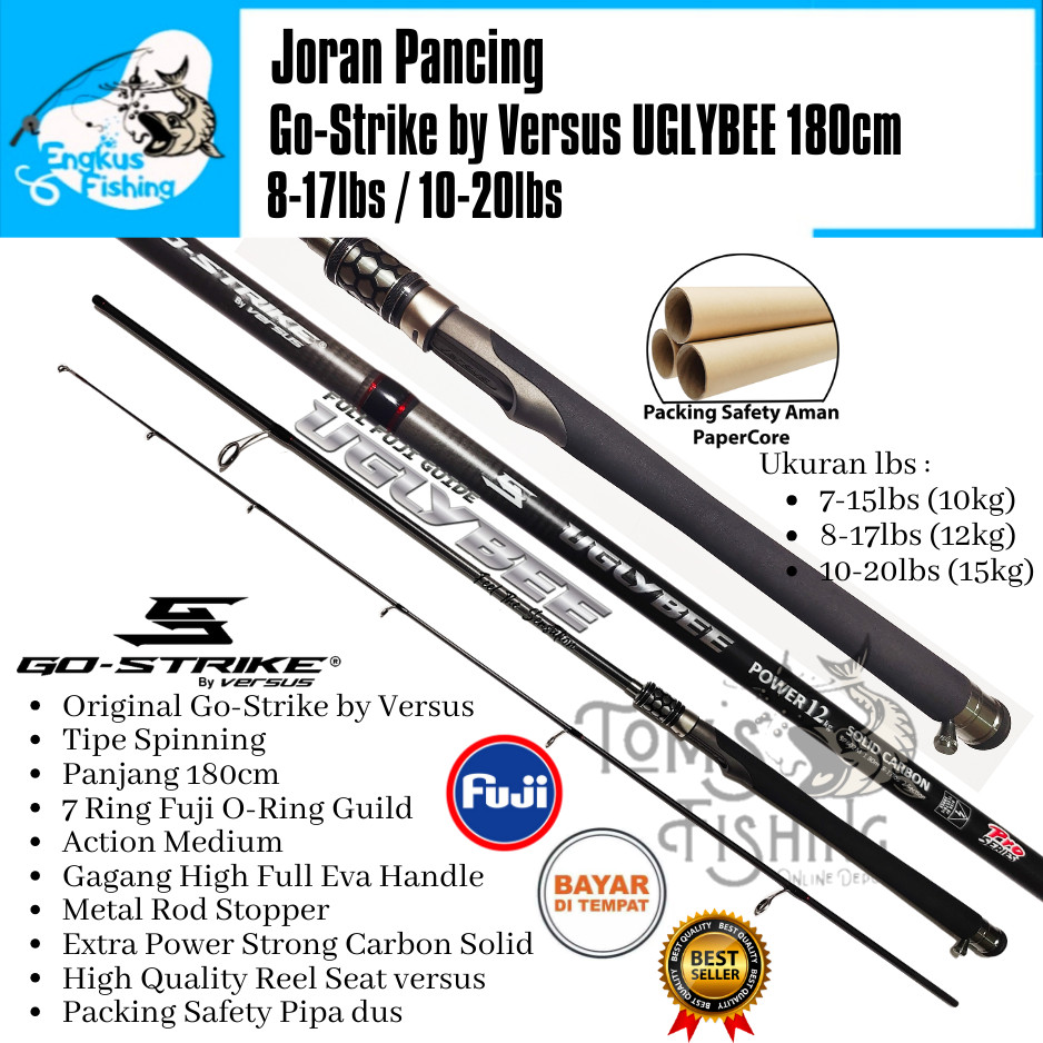 Jual Joran Pancing Go-Strike by Versus UGLYBEE 180cm Pro Series Fuji ...