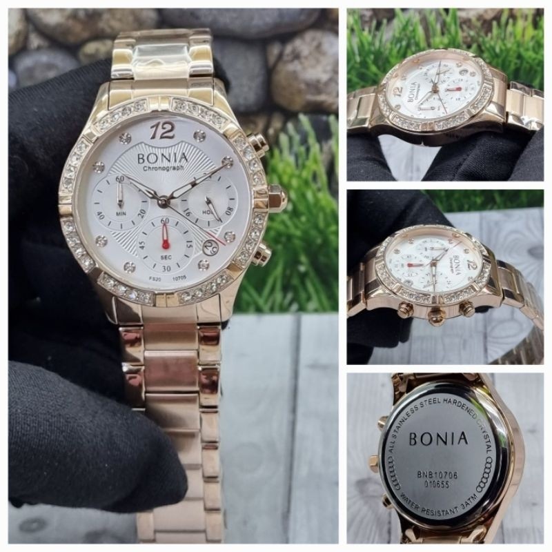 Jual JAM TANGAN WANITA BONIA BNB10706 ROSE GOLD WHITE DIAL JAPAN QUARTZ ...