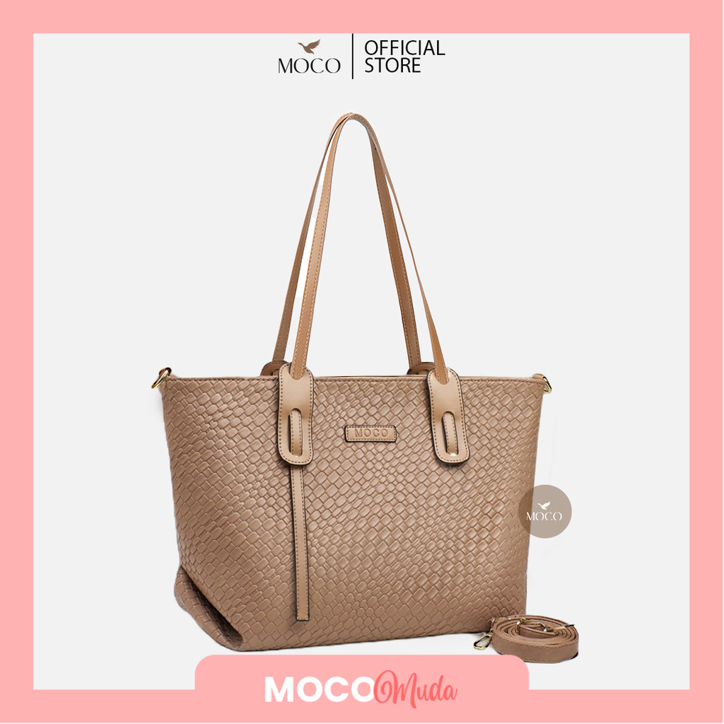 Jual MOCO Fashion Tas Totebag Wanita Unik Kulit PU Kapasitas Besar Sampai 23 Liter Kuliah Kerja ...