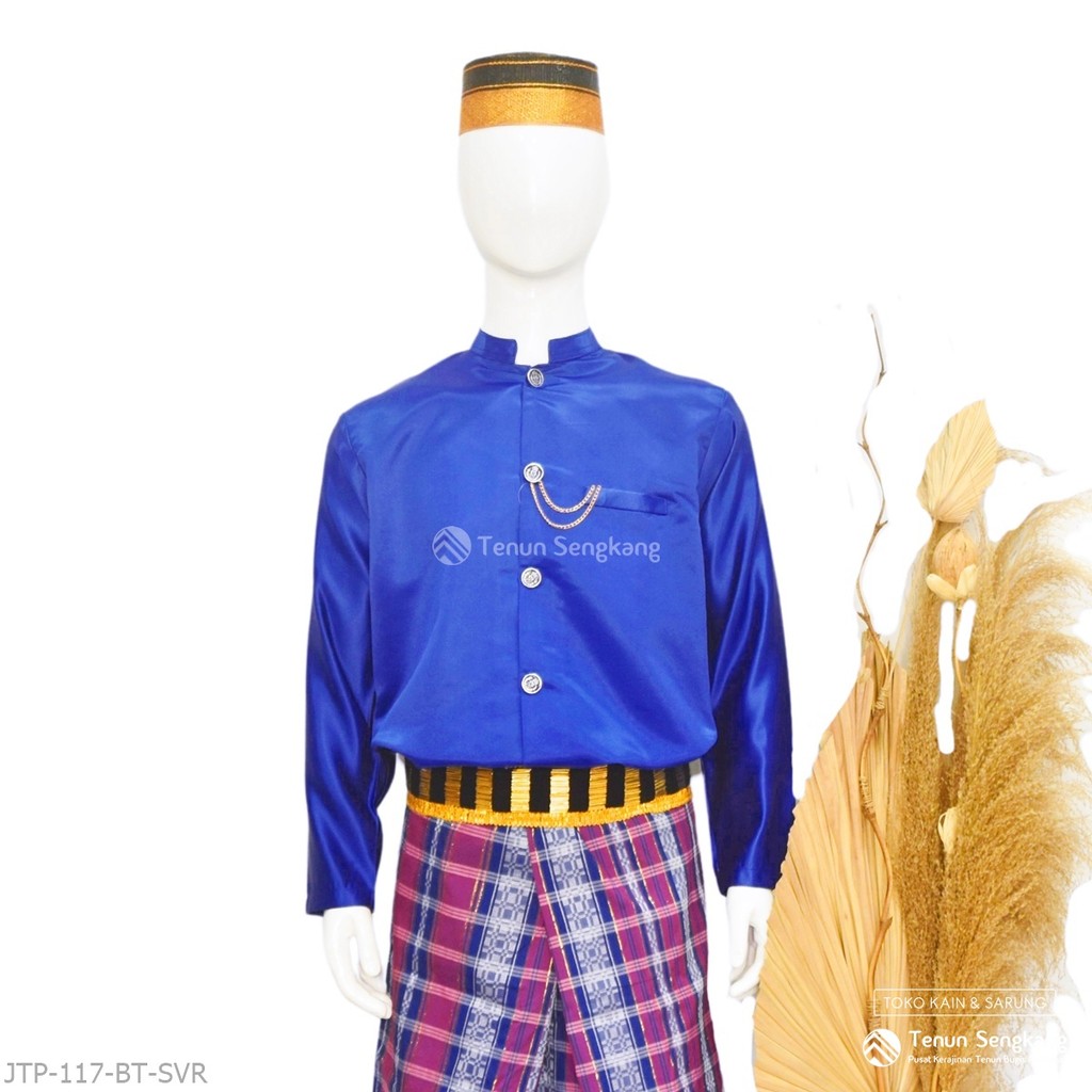 Jual Jas Tutup Adat Bugis Makassar Dewasa Premium Biru Elektrik - Tenun ...