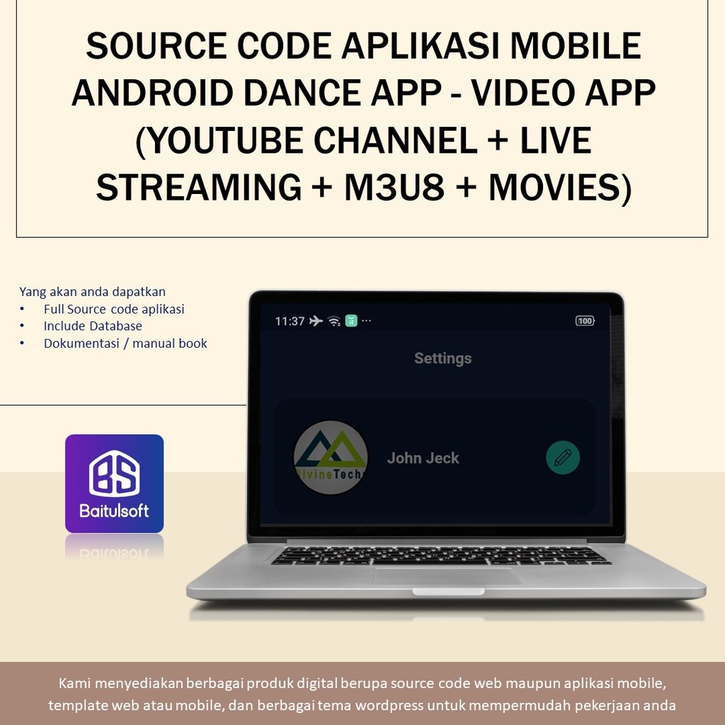 Jual SOURCE CODE APLIKASI MOBILE ANDROID DANCE APP - VIDEO APP (YOUTUBE CHANNEL + LIVE STREAMING ...