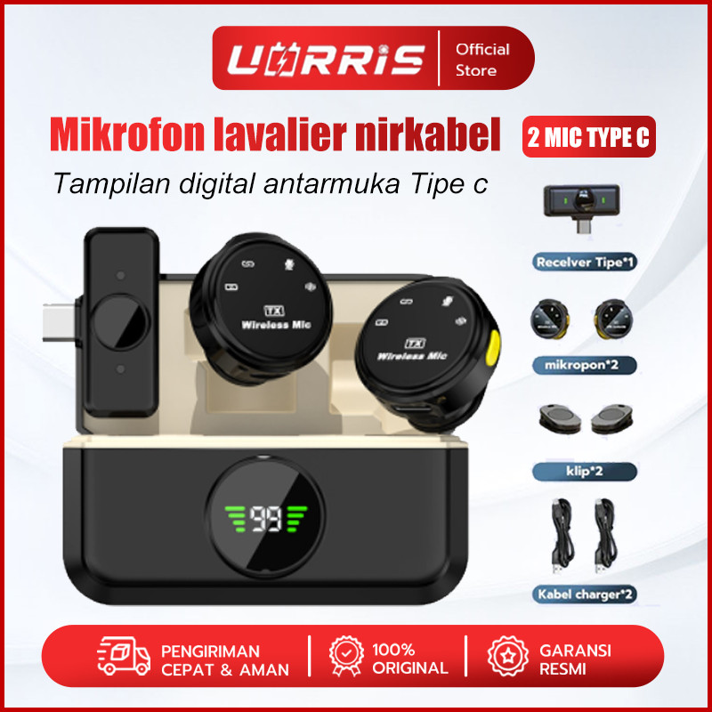 Jual UORRIS Mini Microphone Bluetooth Mikrofon Nirkabel Lavalier tanpa ...