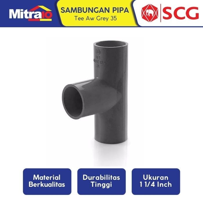 Jual Scg Tee Sambungan Pipa Pvc Aw Grey 35 1 1/4 Inch | Shopee Indonesia