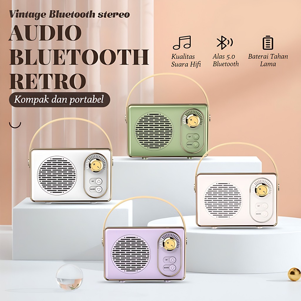 Jual Retro Klasik Tampan Bluetooth Pembicara Audio Mini Pembicara ...