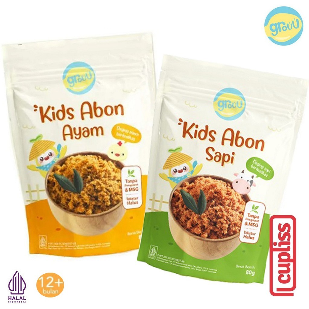 Jual GROUU Original Kids Abon Ayam Sapi Snack Cemilan Anak MPASI 12 ...