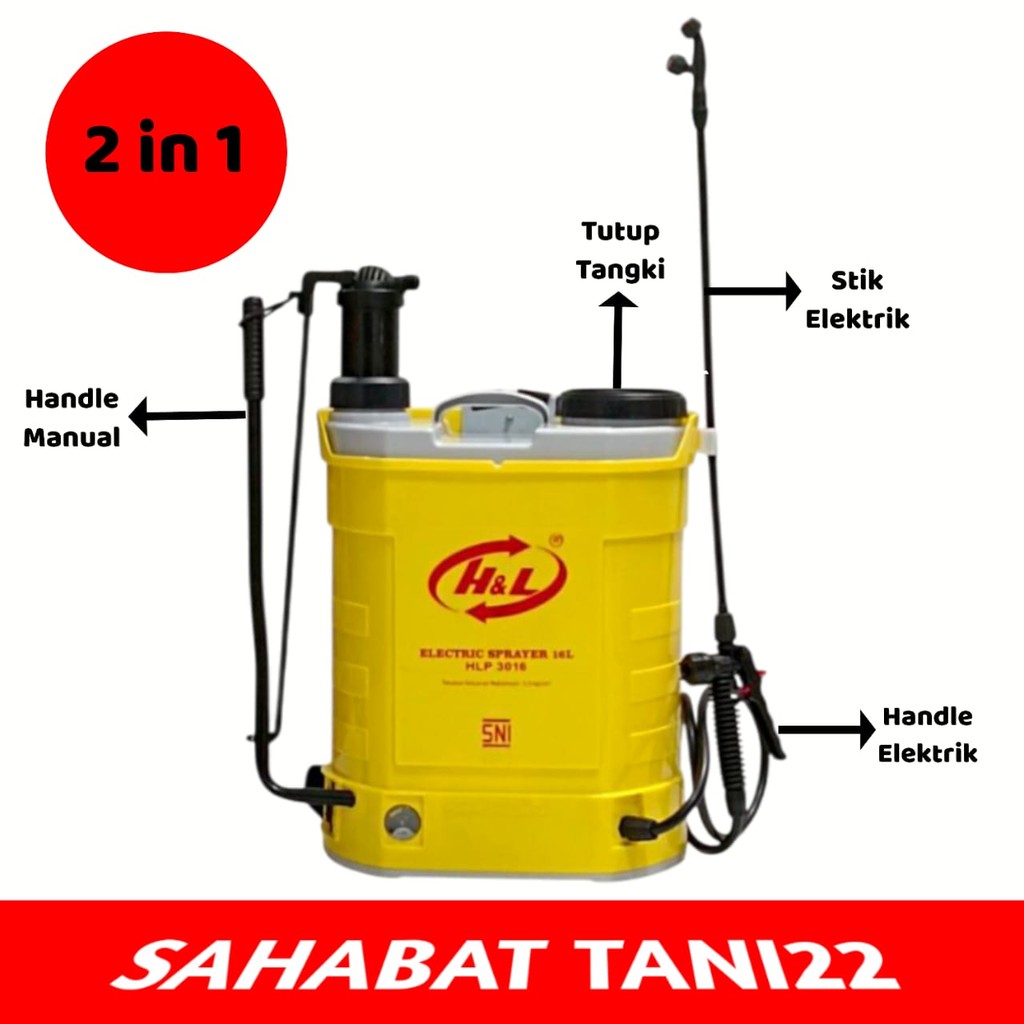 Jual Tangki Sprayer Elektrik & Manual (2in1) 16 Liter Alat Semprotan ...