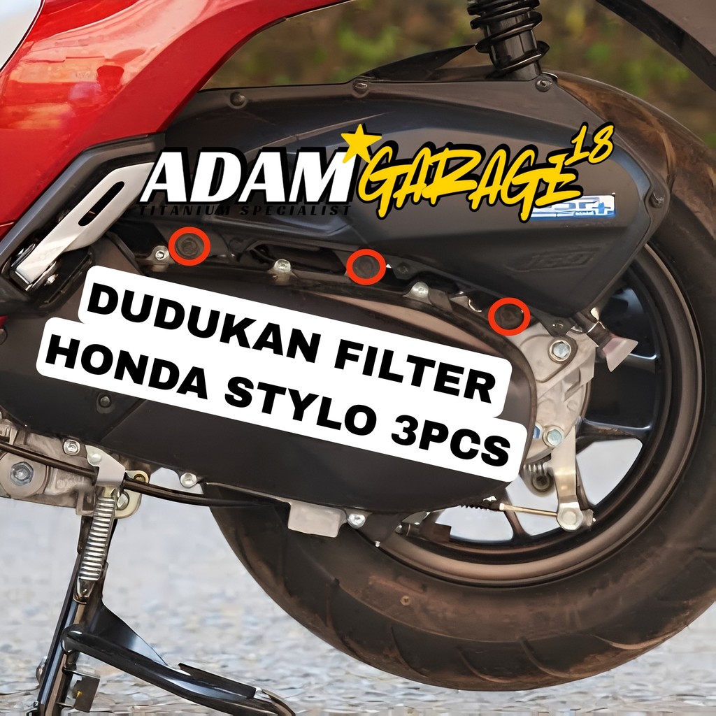 Jual BAUT TITANIUM DUDUKAN FILTER HONDA STYLO PCX VARIO 160 3PCS GRADE 5 ADAM GARAGE | Shopee ...