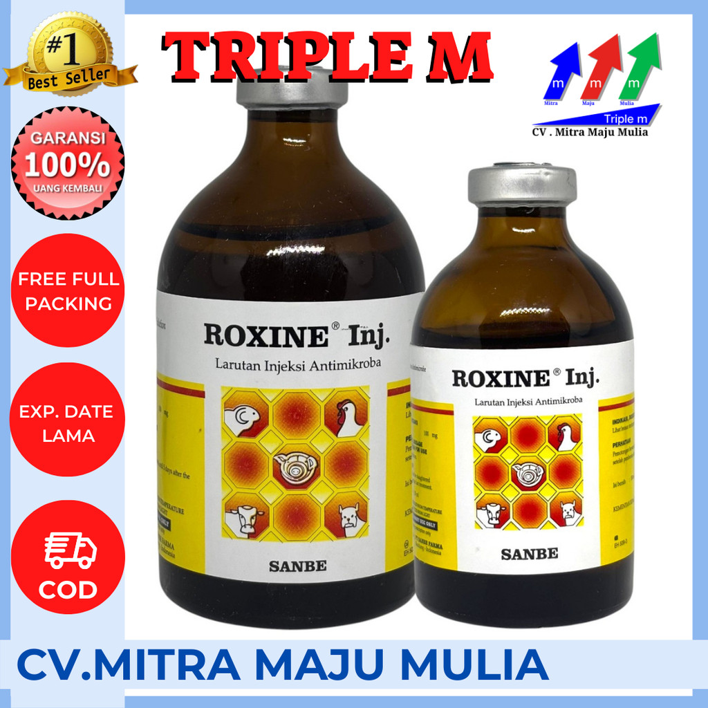 Jual Roxine 50ml Roxine 100 ml Antibiotik Sapi Kambing dll Sanbe ...
