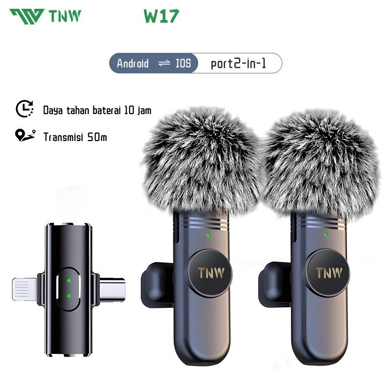 Jual TNW W17 2 In 1 Wireless Microphone Clip On Mic Portable Microphone ...