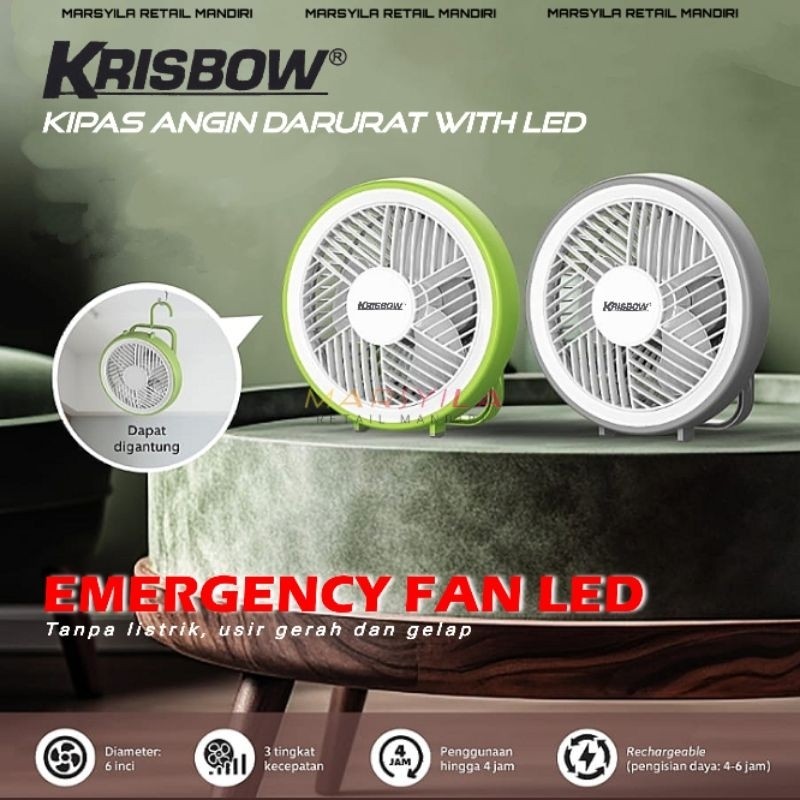 Jual KRISBOW KIPAS ANGIN DARURAT PORTABEL CAS LED 6 INCH | KIPAS ANGIN ...
