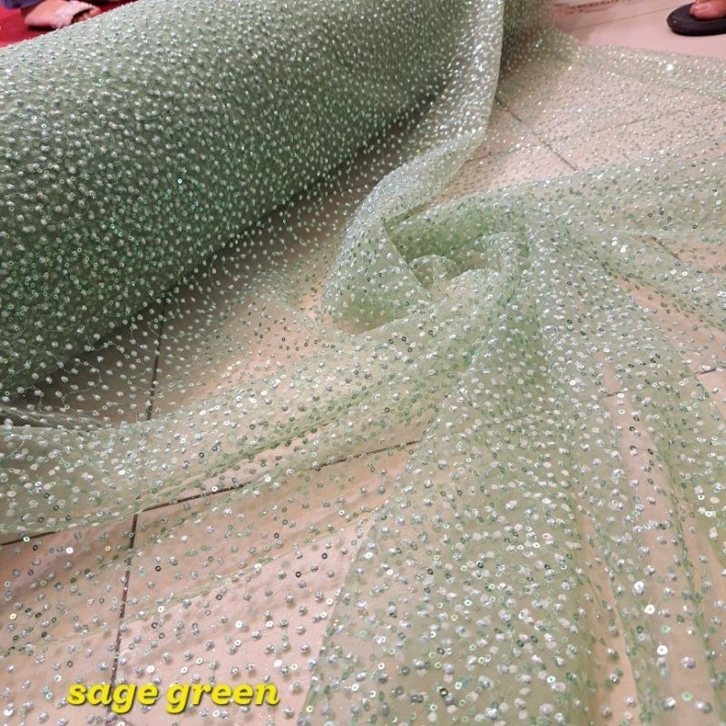 Jual Kain tulle prunggu dot mata ikan / Kain tille candy crush motif ...