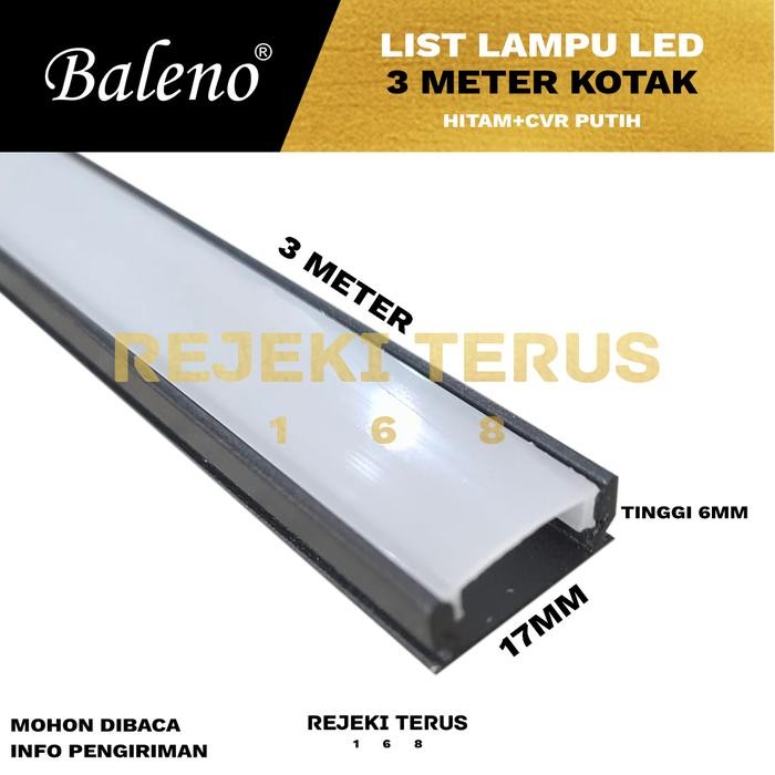 Jual List Lampu LED Strip HITAM PUTIH Kotak 3 Meter / List Rel Lampu ...
