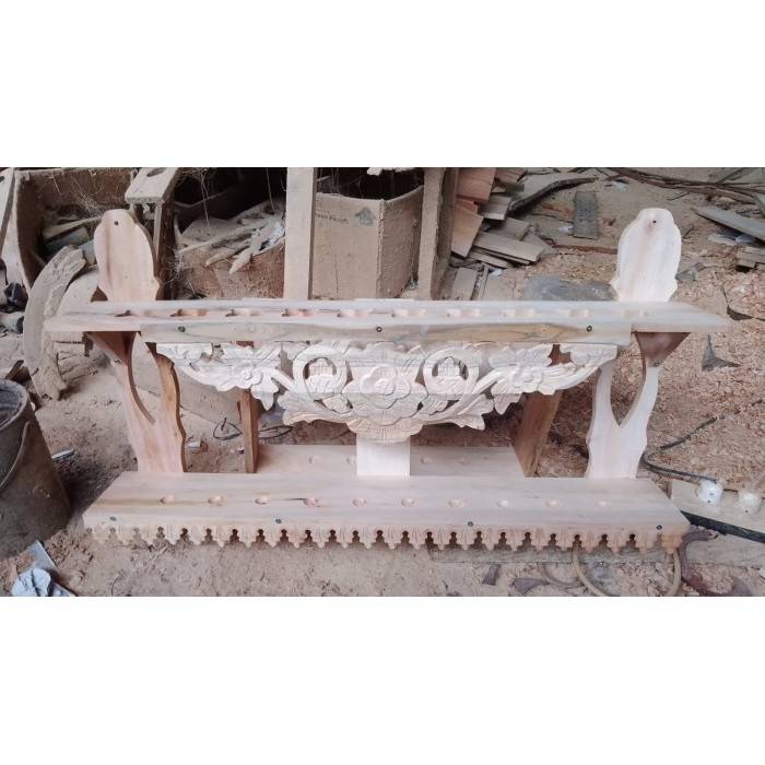 Jual termurah jagrak keris isi 9 dari kayu jati ukir bunga ukiran halus ...