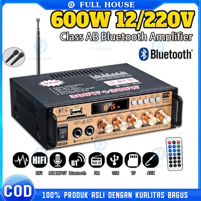 Jual Amplifier Karaoke Power Amplifier Bluetooth 300W+300W Digital Hifi Bluetooth Stereo Audio ...