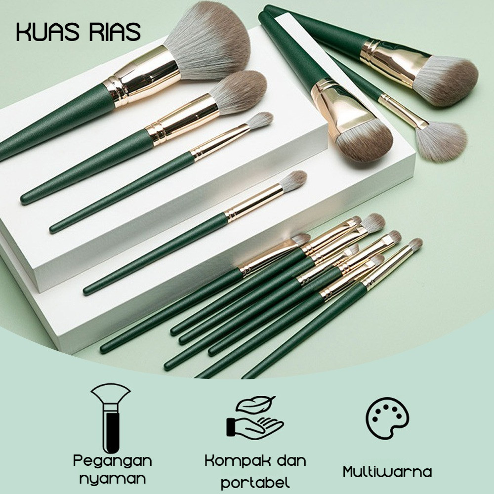 Jual Set Kuas Makeup Profesional [14PCS + Pouch] - Kuas Bedak ...