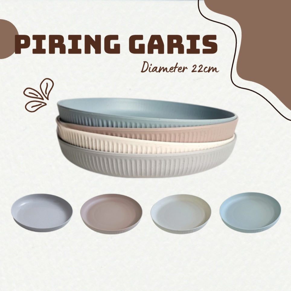Jual Piring Makan Plastik Diameter 22.5cm Bahan Serat Jerami Gandum ...
