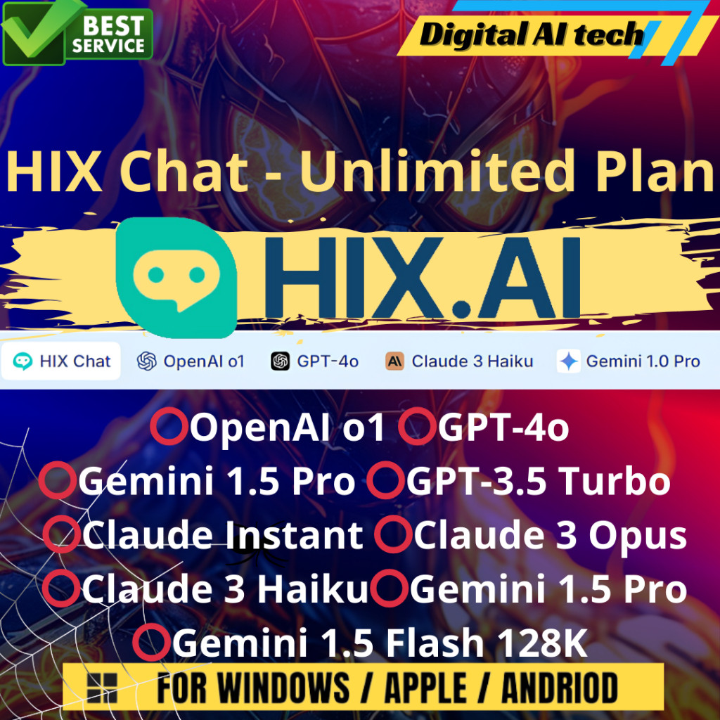 Jual HIX Chat [ Unlimited plan } - gunakan sepuasnya semua AI Chat aada ...