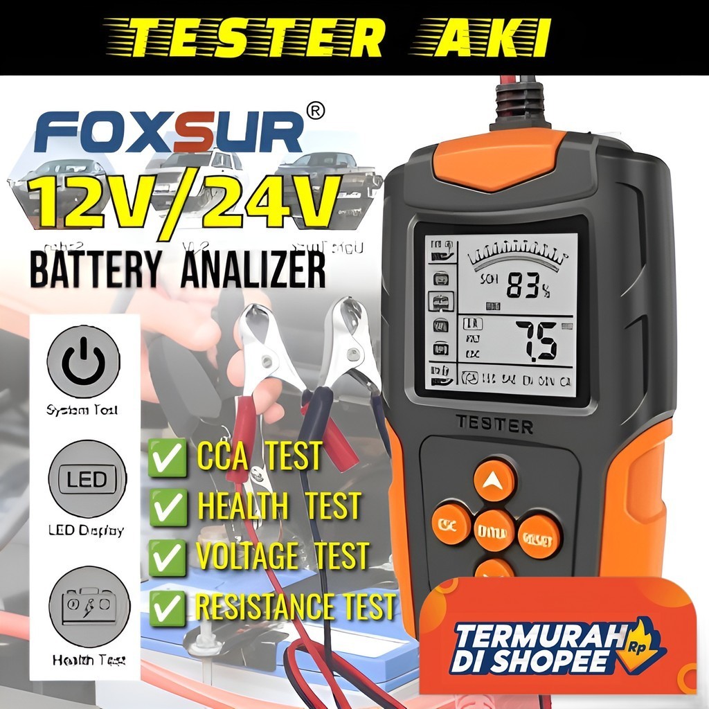 Jual Tester Aki Analyzer Baterai Aki Kendaraan Lead Acid Battery Tester ...