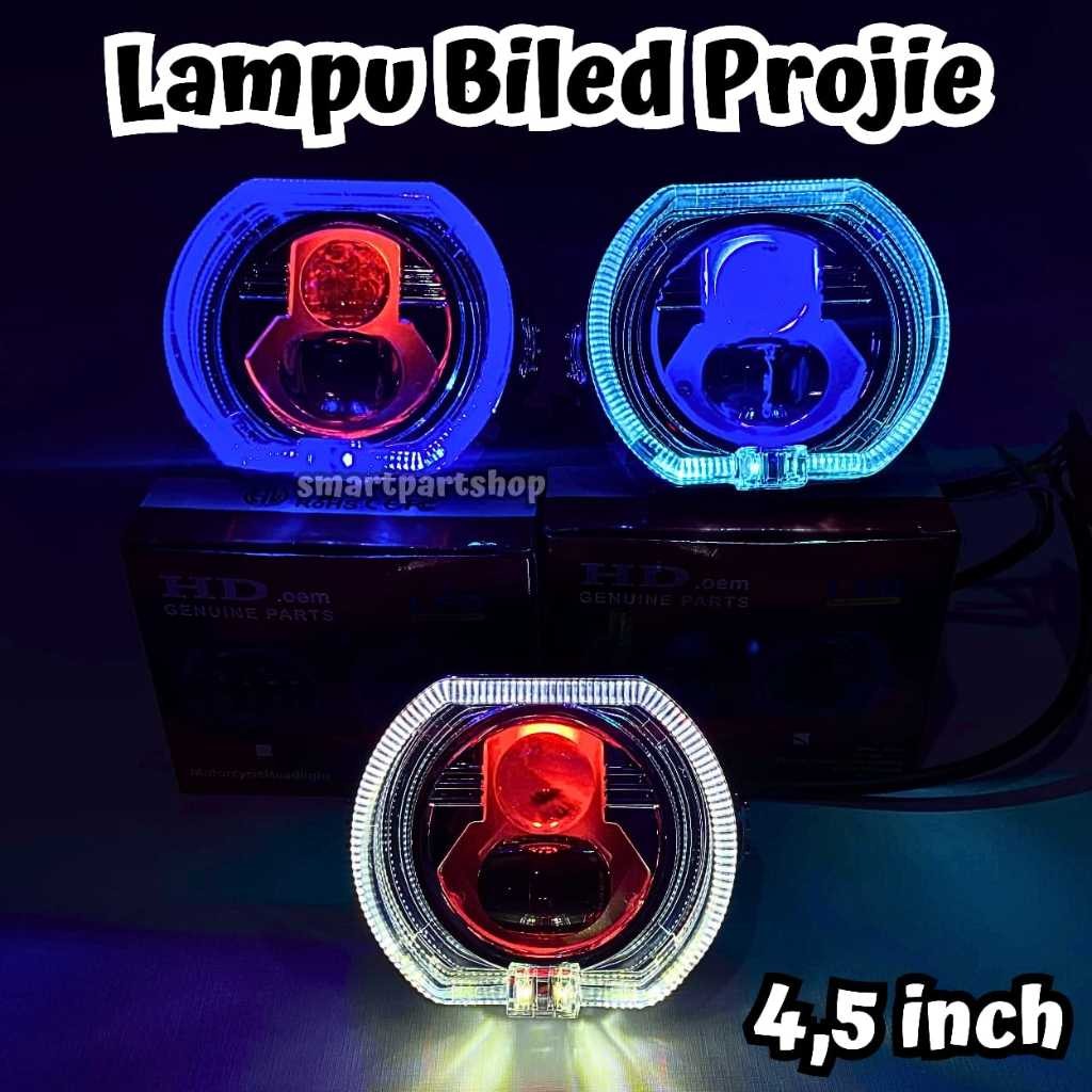 Jual Lampu Utama Projie Biled Projie Lampu Biled 4.5 Inch HD Angel Eyes ...