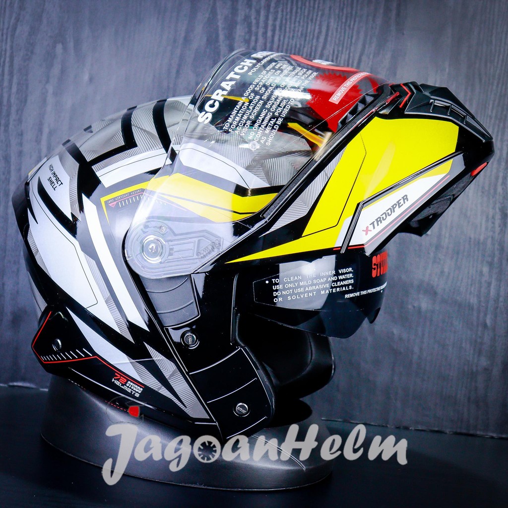 Jual STUDDS HELM TROOPER D2 | BLACK N5 | MODULAR DOUBLE VISOR | Shopee ...
