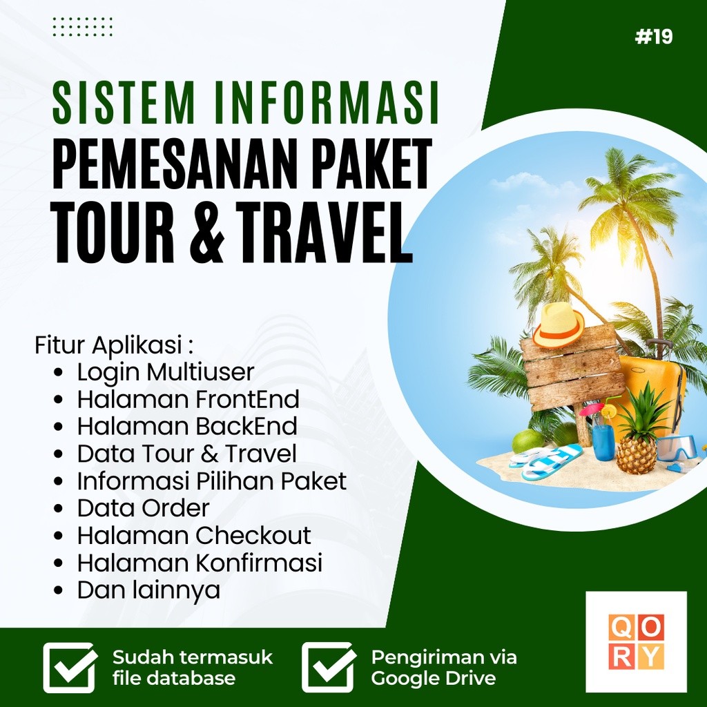 Jual Source Code Program Aplikasi Sistem Informasi Pemesanan Paket Tour & Travel Codeigniter ...