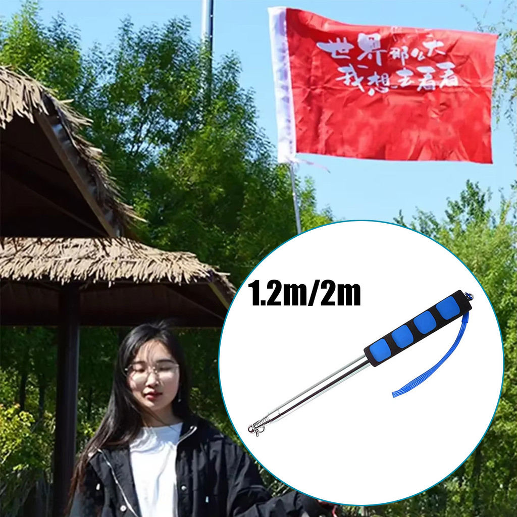Jual 1.2/2 meter Tongkat Tiang Bendera Teleskopik Handheld Flag Pole ...