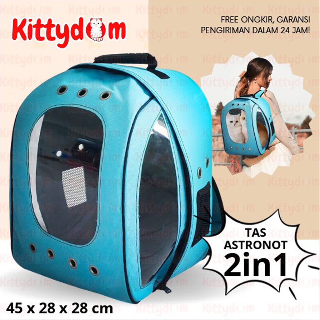 Jual KITTYDOM Tas Kucing Tas Gendong Astronot 2 In 1 Tas Ransel Bawa ...