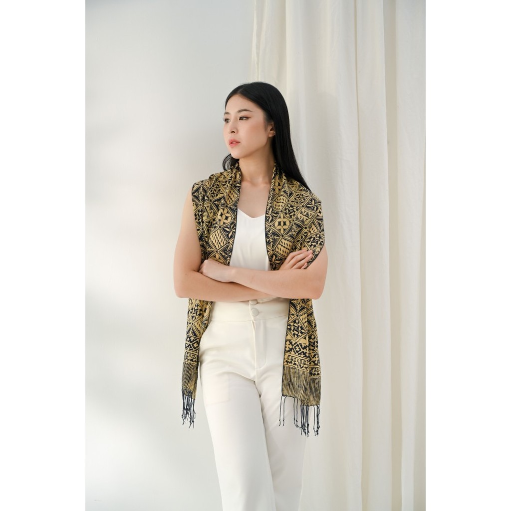 Jual BATIK RATU - Scarf Batik Tambal - Blue | DNC | Shopee Indonesia