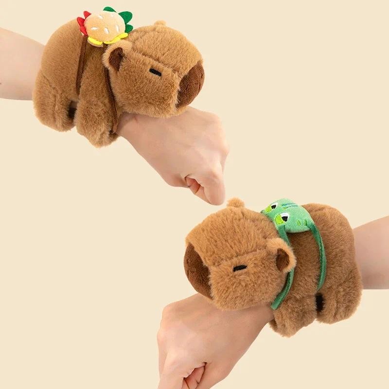 Jual Lovely Capybara Animal Slap Snap Wrap Wristband Bracelet Plush ...
