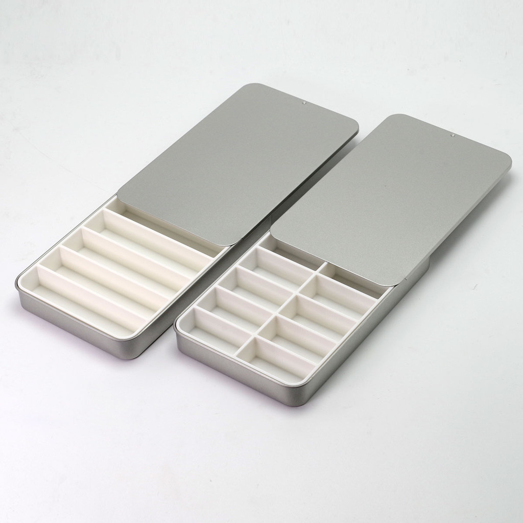 Jual 16cm Metal Slide Top Tin Containers With Tray Insert Organizer Art ...