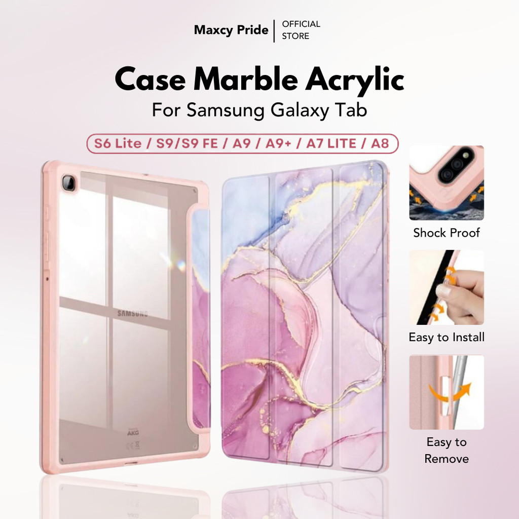 Jual Acrylic Marble Case for Samsung Galaxy Tab S6 Lite / S9 / A9 / A9 ...