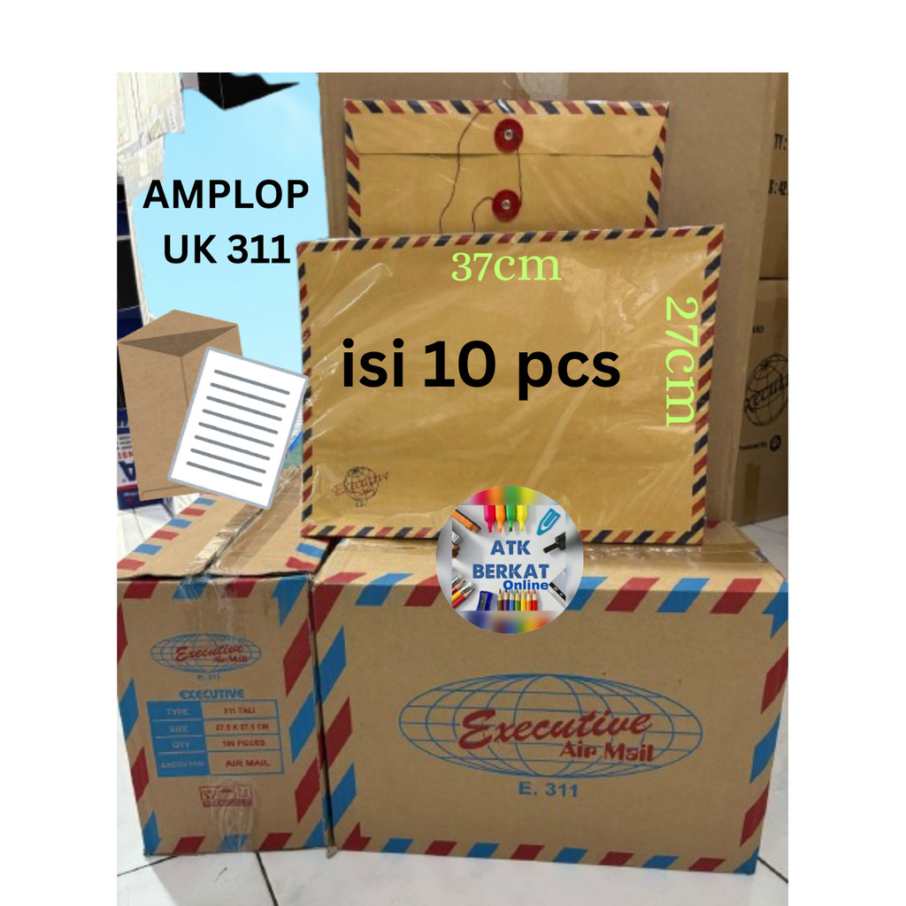 Jual Amplop Coklat Air Mail Tali Executive 311 Isi 10 | Shopee Indonesia