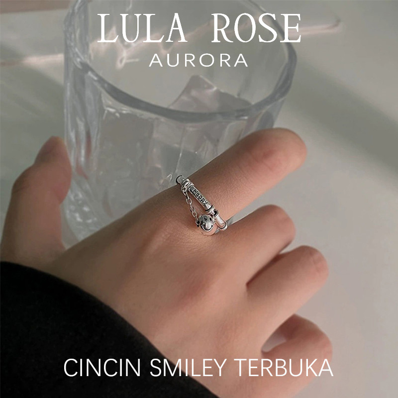 Jual LULA ROSE Cincin Smiley Rantai Wanita Pria Gaya Korea Unik ...