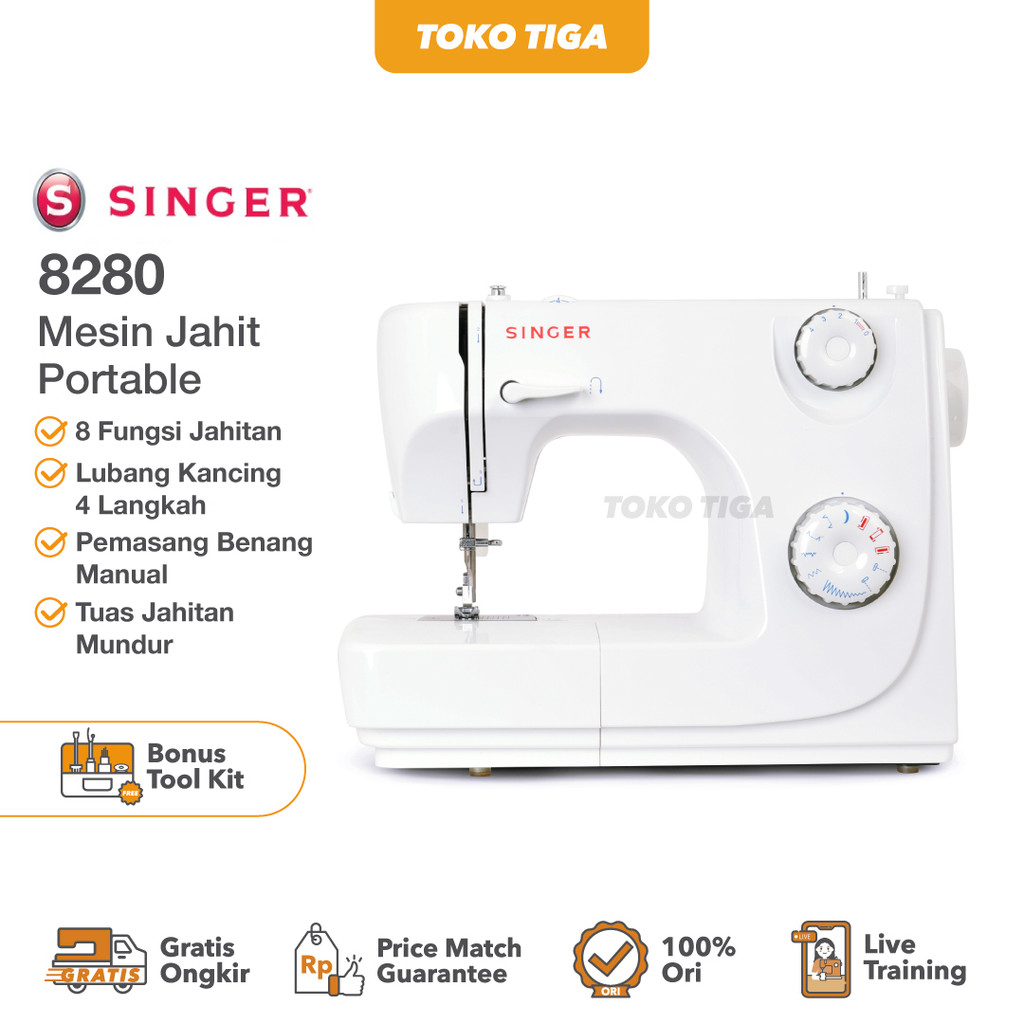 Jual Mesin Jahit SINGER 8280 LOCUST + BONUS ( Portable Multifungsi ...
