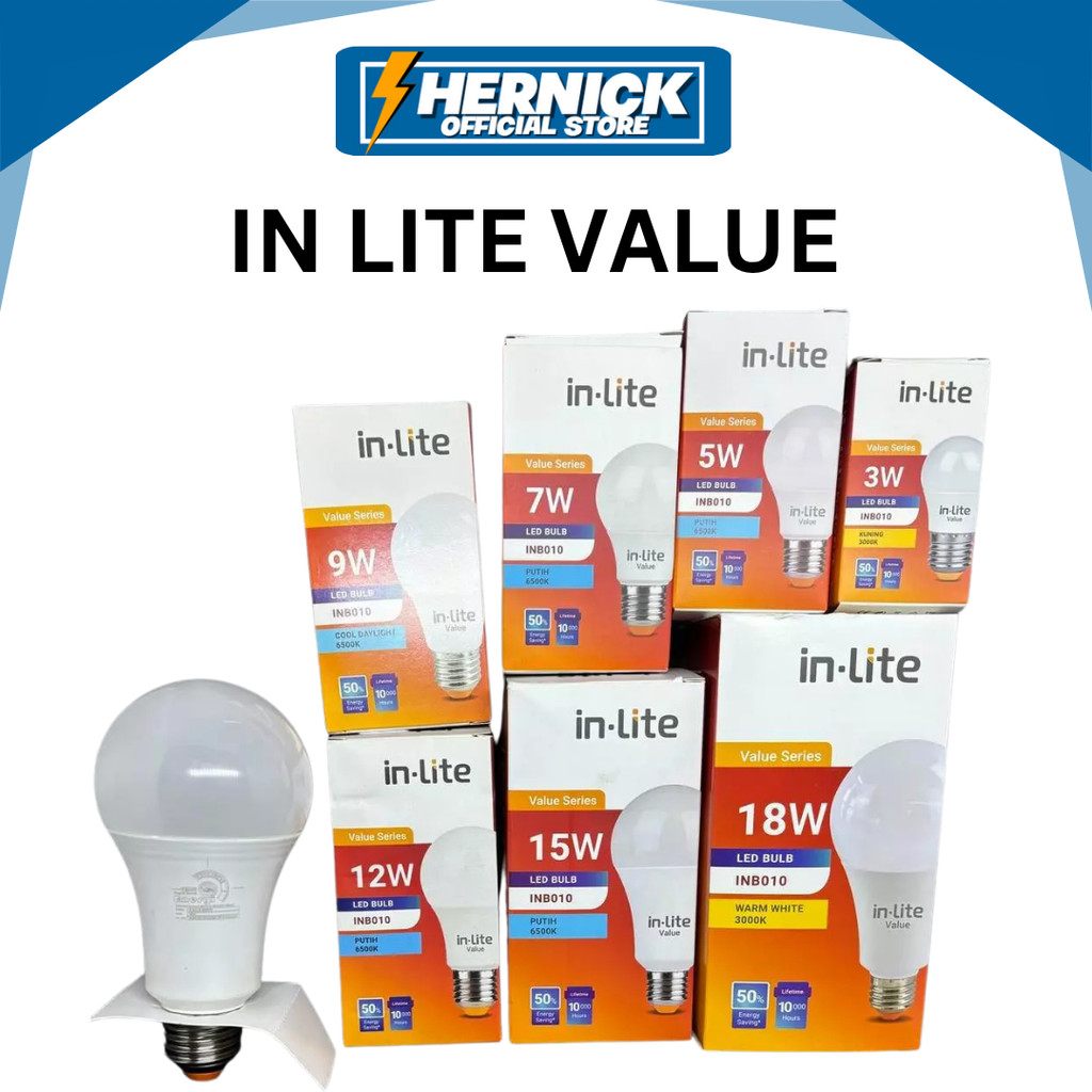 Jual INLITE LAMPU LED BULB INB010 3W 5W 7W 9W 12W 15W 18W E27 SNI BERGARANSI / HERNICKSTORE ...