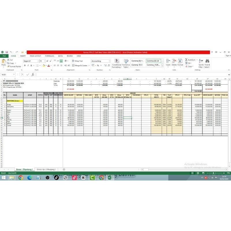 Jual Rumus Excel PPH 21 TER Th 2025 untuk Banyak Karyawan | Shopee ...