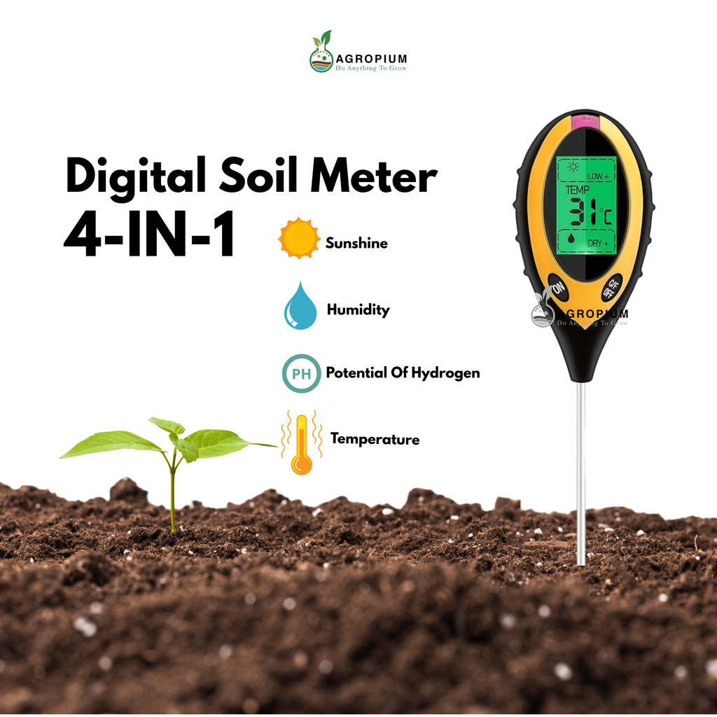 Jual Alat Ukur pH Tanah Digital Soil Analyzer Tester Meter 4 in 1 ...