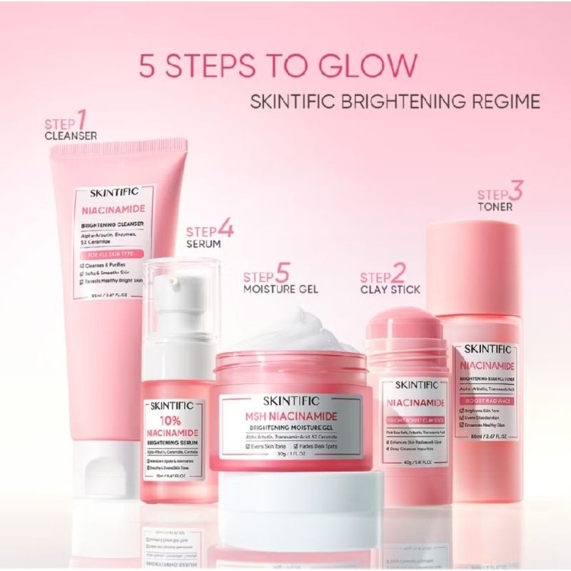 Jual SKINTIFIC - Set 5pcs Brightening Advance Glowing Set Skincare ...