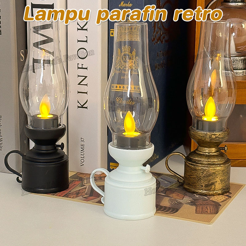 Jual Lampu Parafin Retro Kreatif LED Lampu Malam Lampu Tidur Hias Kamar ...